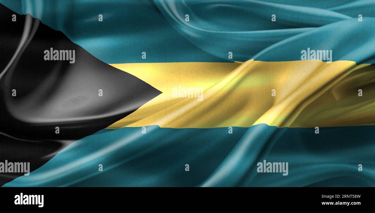 Bahamas Flag - Realistic Waving Fabric Flag Stock Photo - Alamy