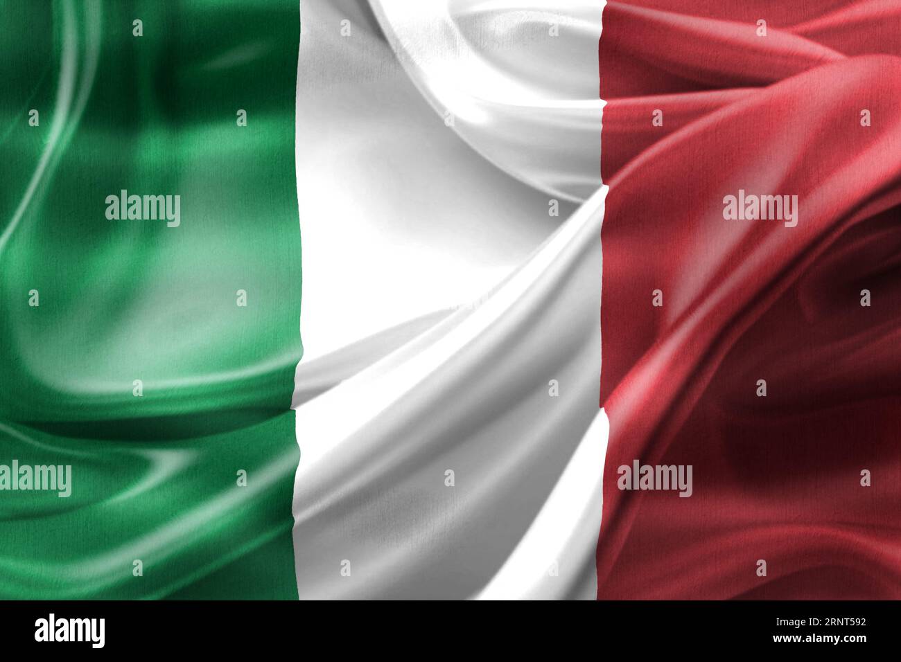 Italy Flag - Realistic Waving Fabric Flag Stock Photo - Alamy