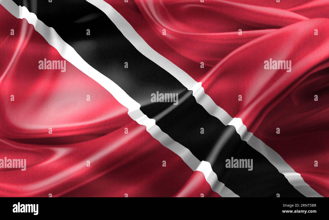 3D-Illustration Of A Trinidad And Tobago Flag - Realistic Waving Fabric Flag Stock Photo - Alamy