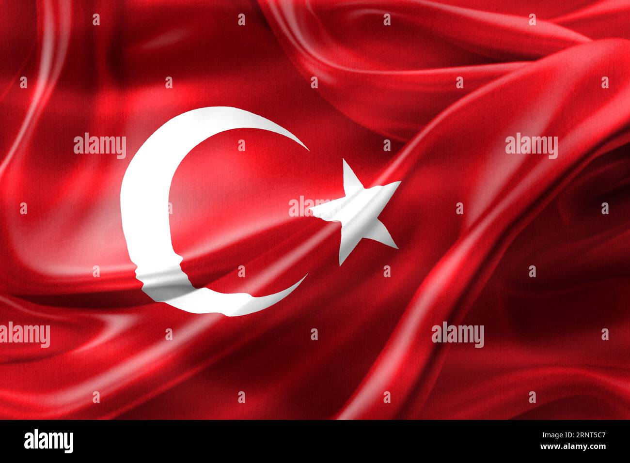 Realistic turkey flag waving 3d hi-res stock photography and images - Alamy