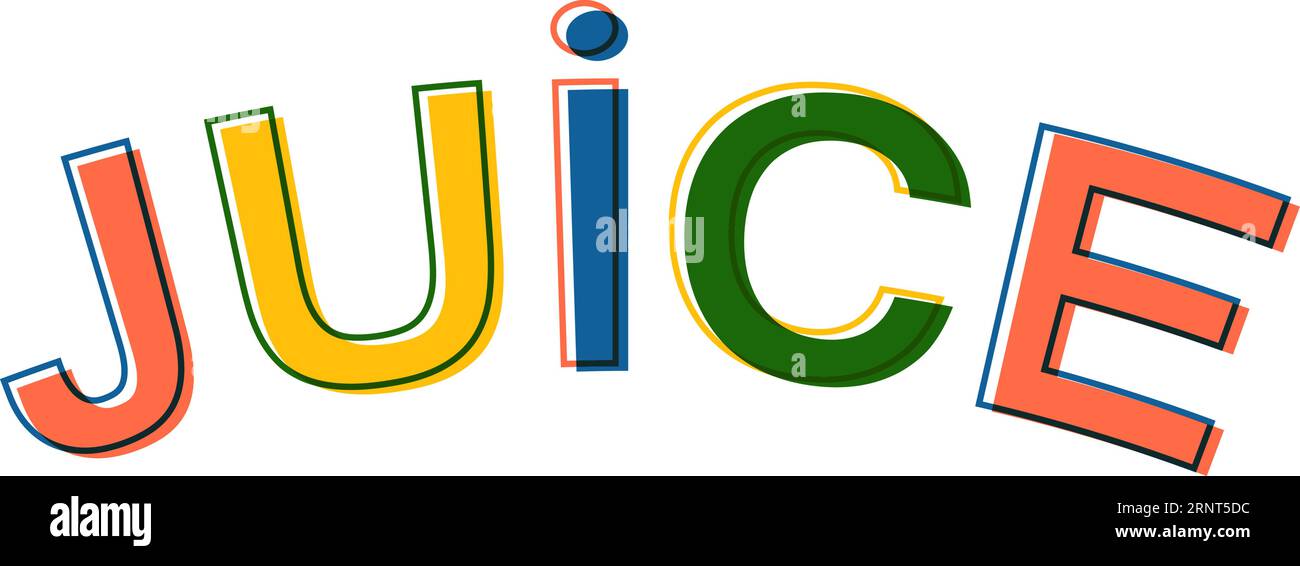 Word juice minimalistic style colorful letters logo symbol sign juice ...