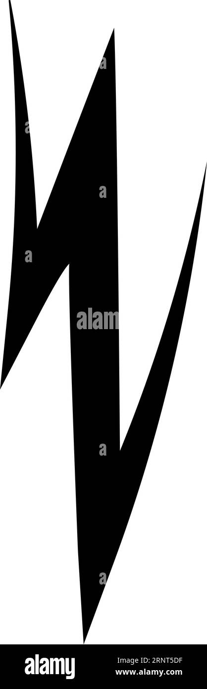 Thunder lighting bolt flash icons wolf fang symbol hand drawn Stock ...