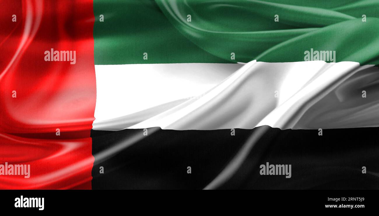 United Arab Emirates Flag - Realistic Waving Fabric Flag Stock Photo ...