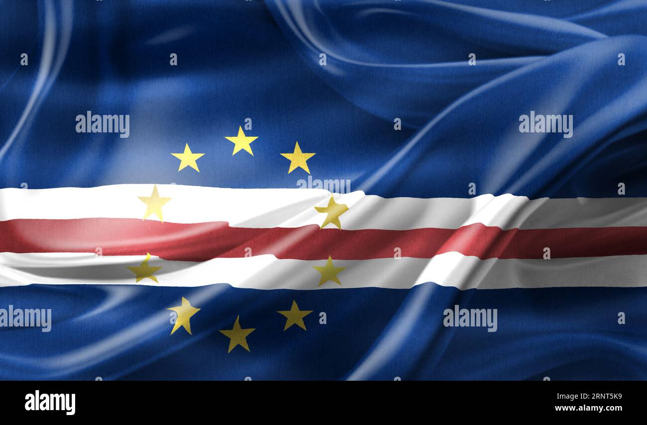 Cabo Verde Flag - Realistic Waving Fabric Flag Stock Photo - Alamy