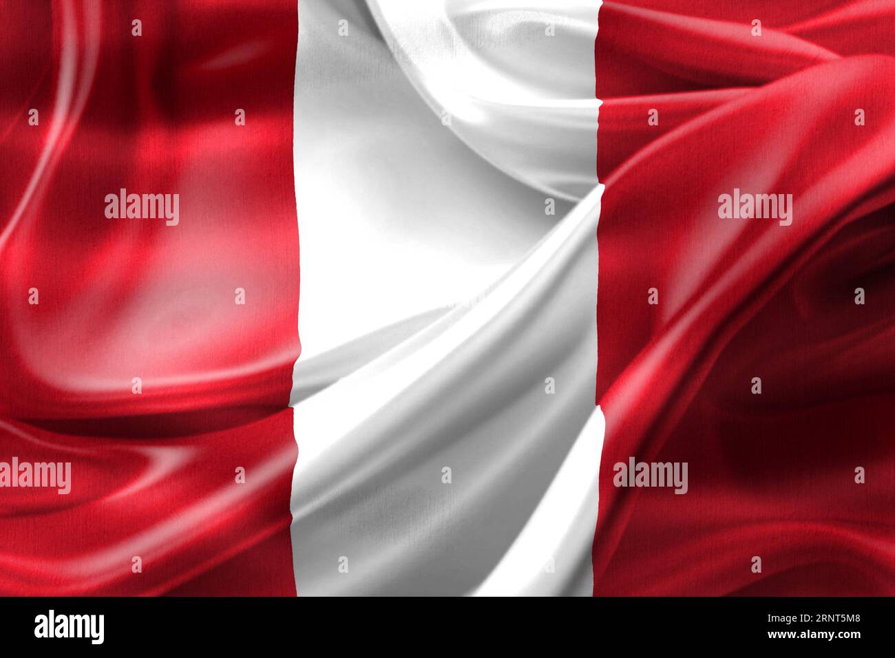 Peru Flag - Realistic Waving Fabric Flag Stock Photo - Alamy