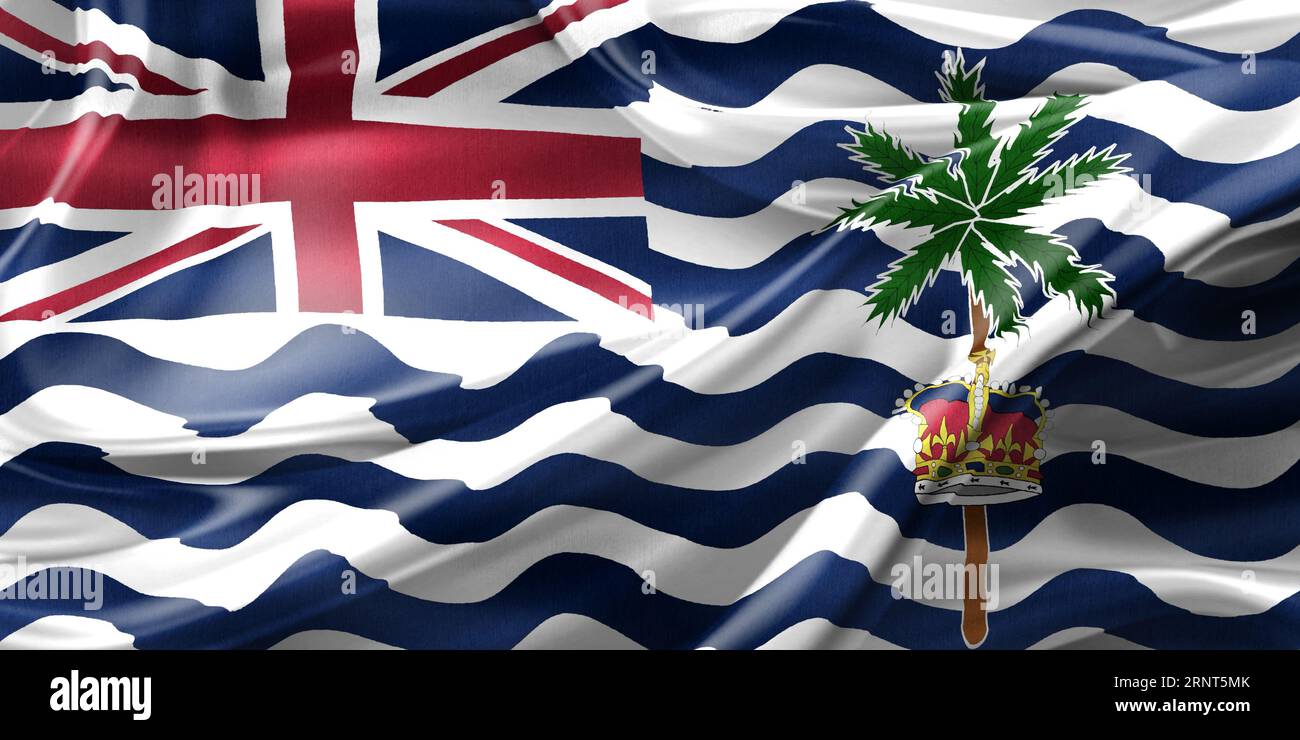 British Indian Ocean Territory Flag - Realistic Waving Fabric Flag ...
