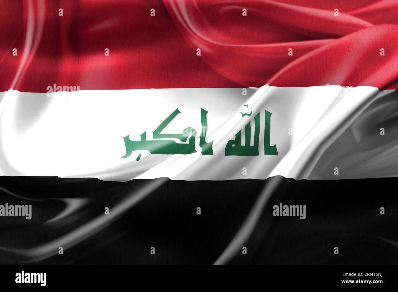 Iraq Flag - Realistic Waving Fabric Flag Stock Photo - Alamy