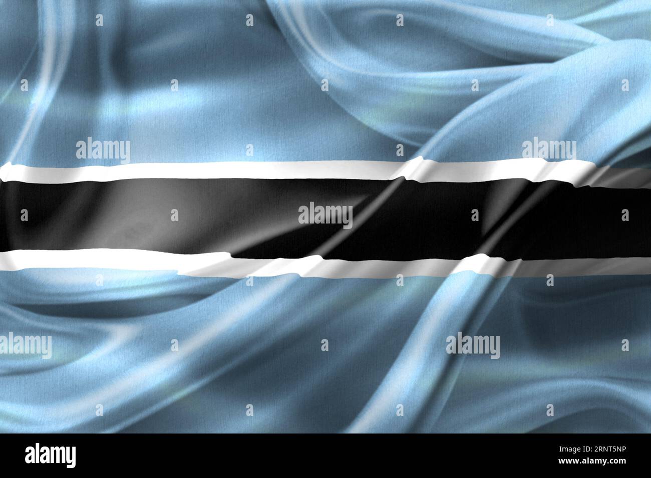 Botswana Flag - Realistic Waving Fabric Flag Stock Photo - Alamy
