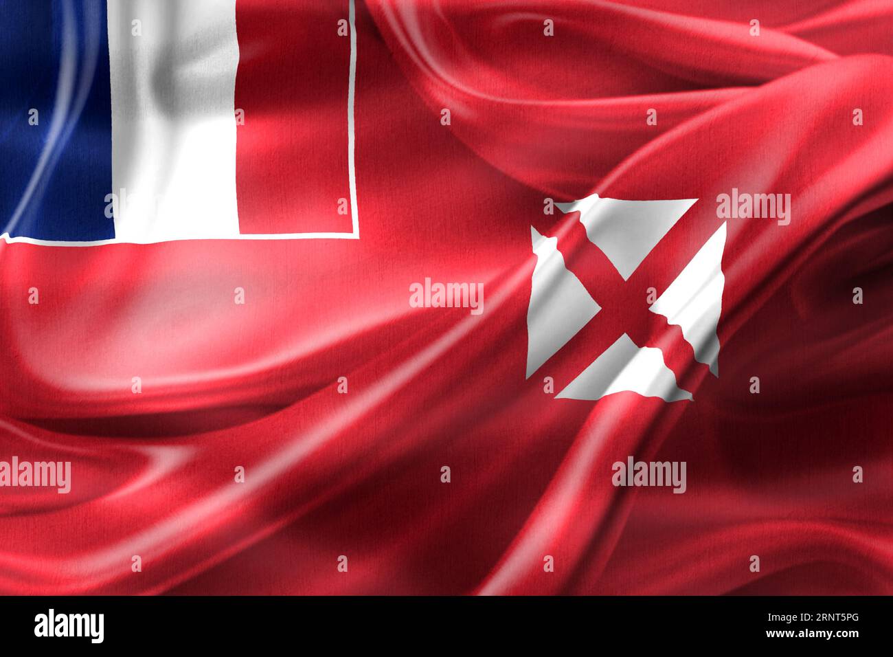 3D-Illustration Of A Wallis And Futuna Flag - Realistic Waving Fabric ...