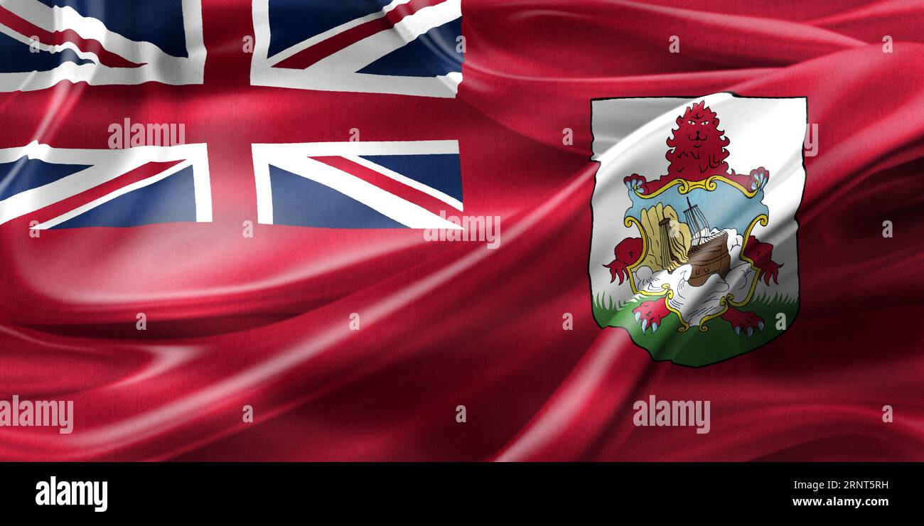 Bermuda Flag - Realistic Waving Fabric Flag Stock Photo - Alamy