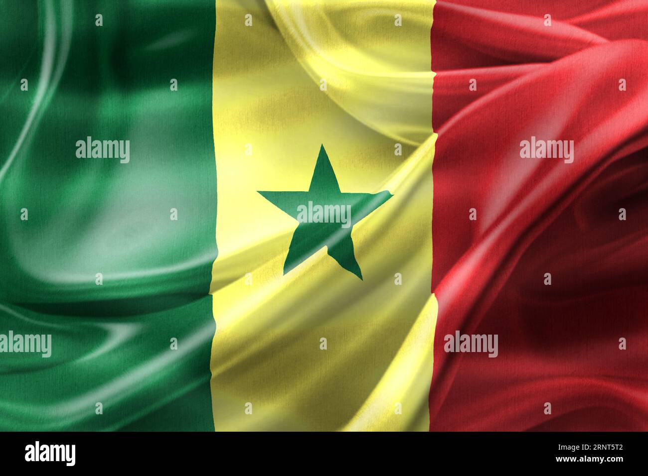 3D-Illustration Of A Senegal Flag - Realistic Waving Fabric Flag Stock ...