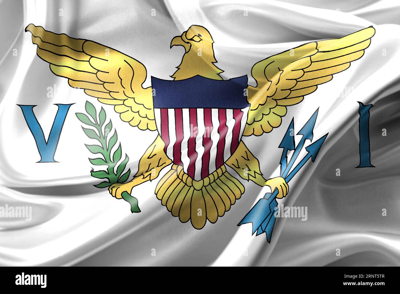 3D-Illustration Of A Virgin Islands Flag - Realistic Waving Fabric Flag ...