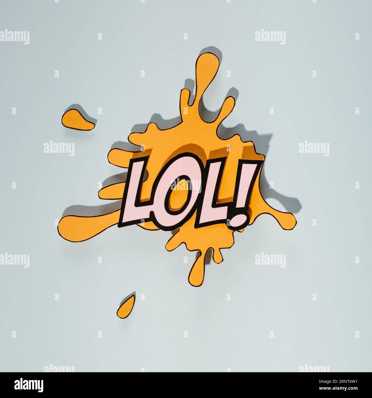Vector pink lol word yellow splash against grey background Stock Photo ...