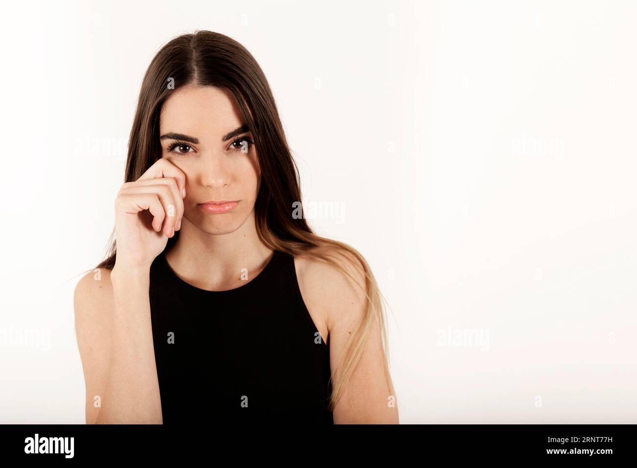 Young female model crying Stock Photo - Alamy