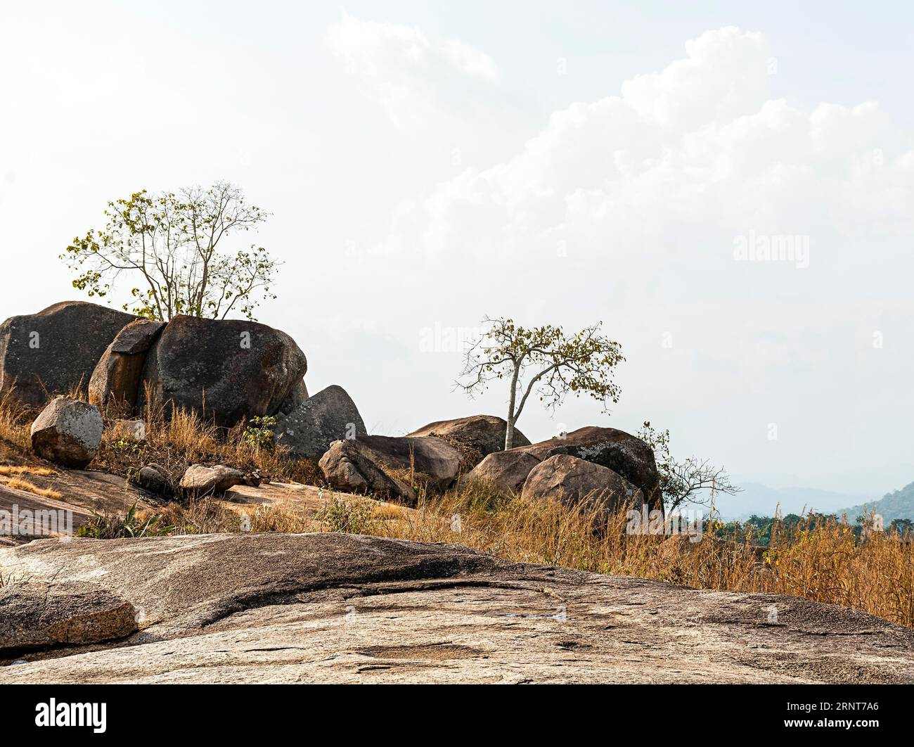 African nature scenery with clear sky rocks Stock Photo - Alamy