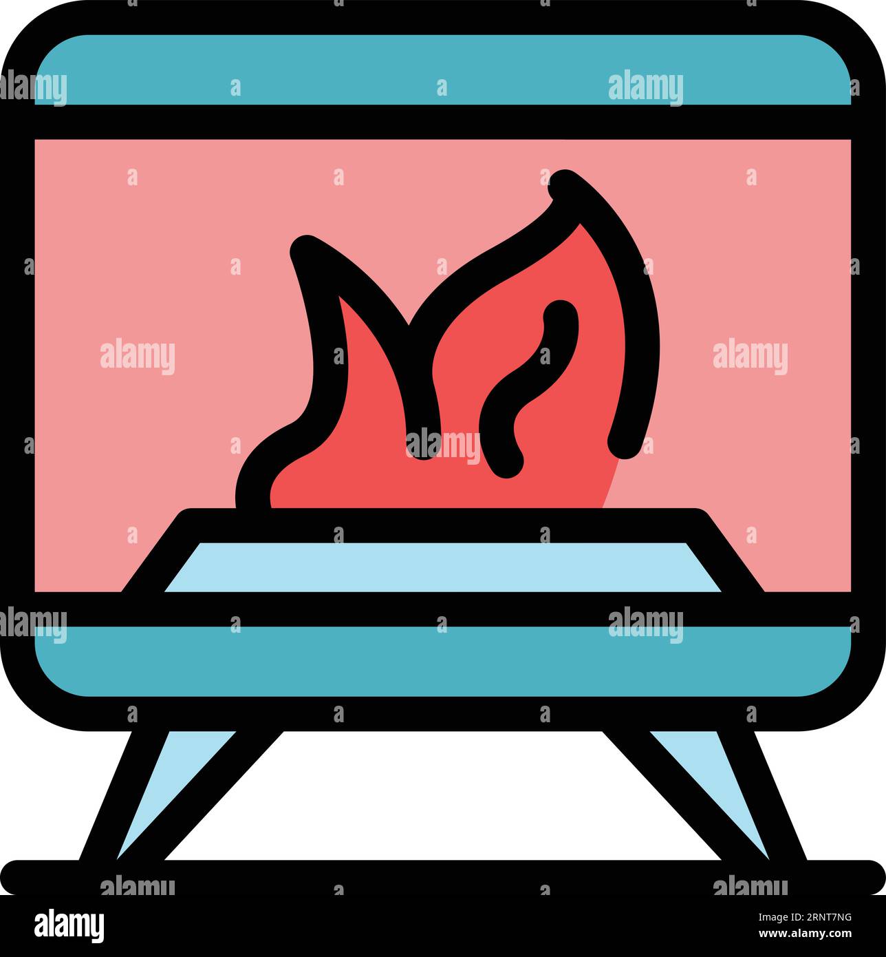 Heater furnace icon outline vector. Air stove. Fire heat color flat Stock Vector Image & Art - Alamy