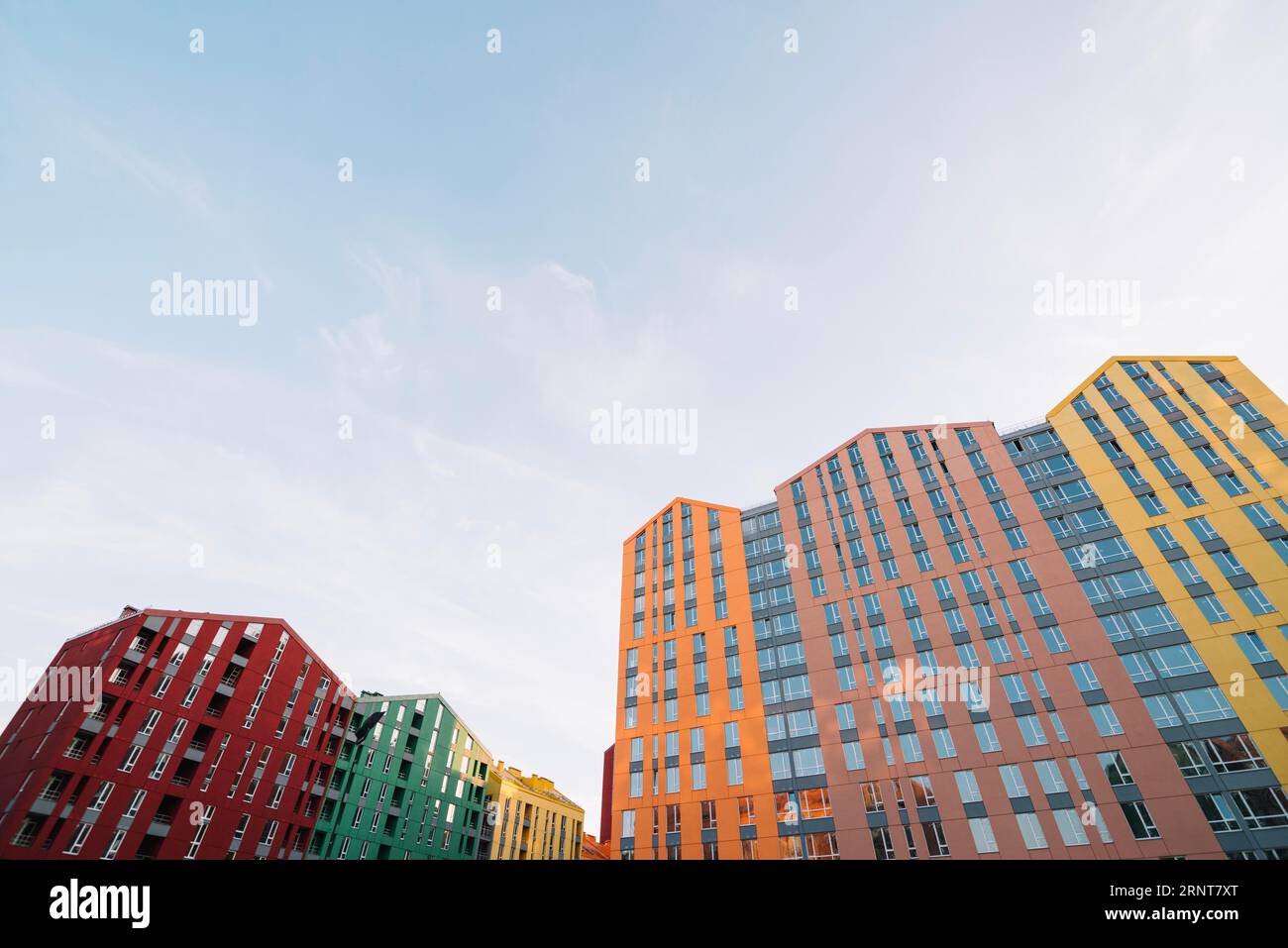 Bright new living buildings neighbourhood Stock Photo - Alamy