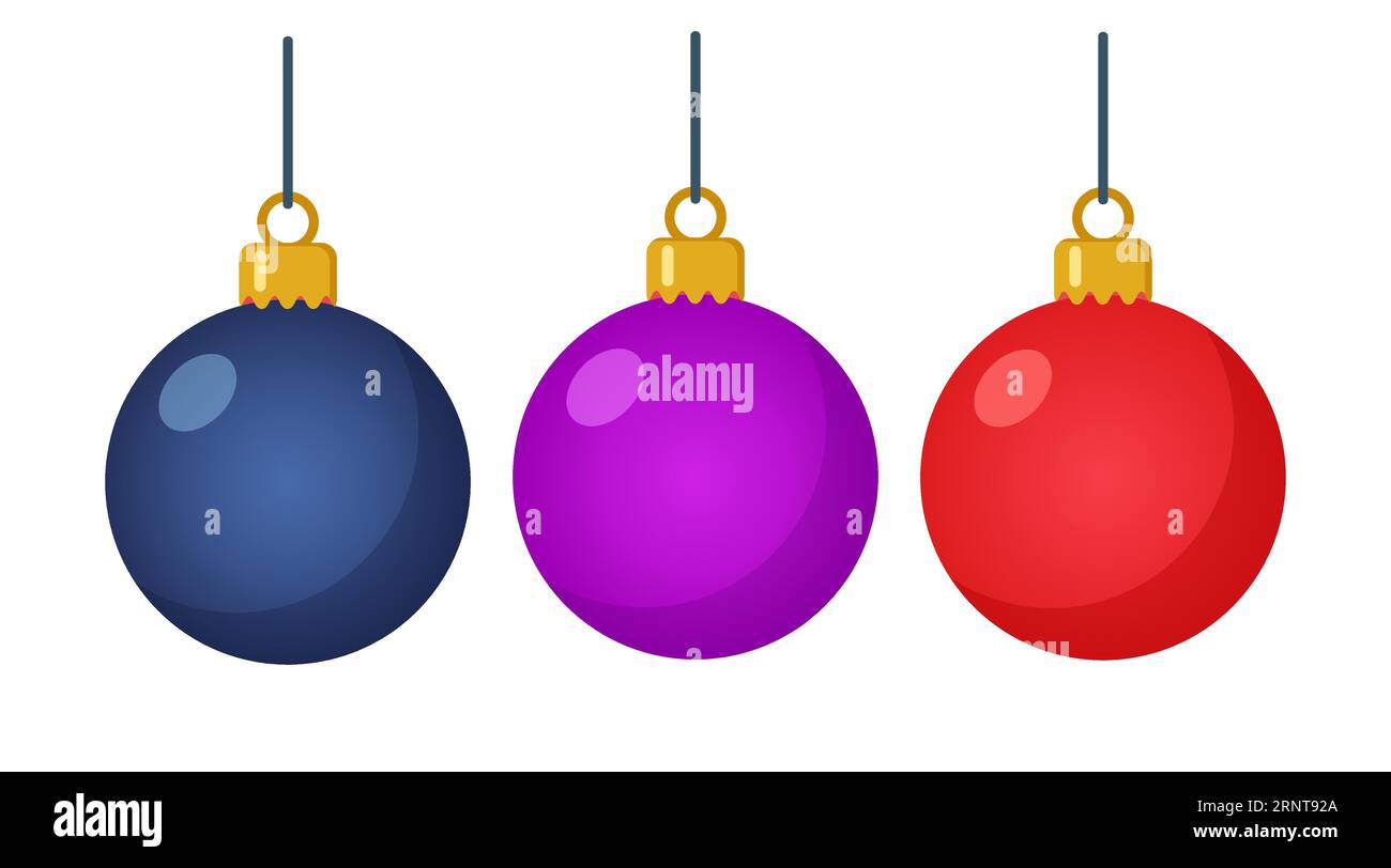Christmas balls on white background. Christmas Clip Art. Modern baubles ...