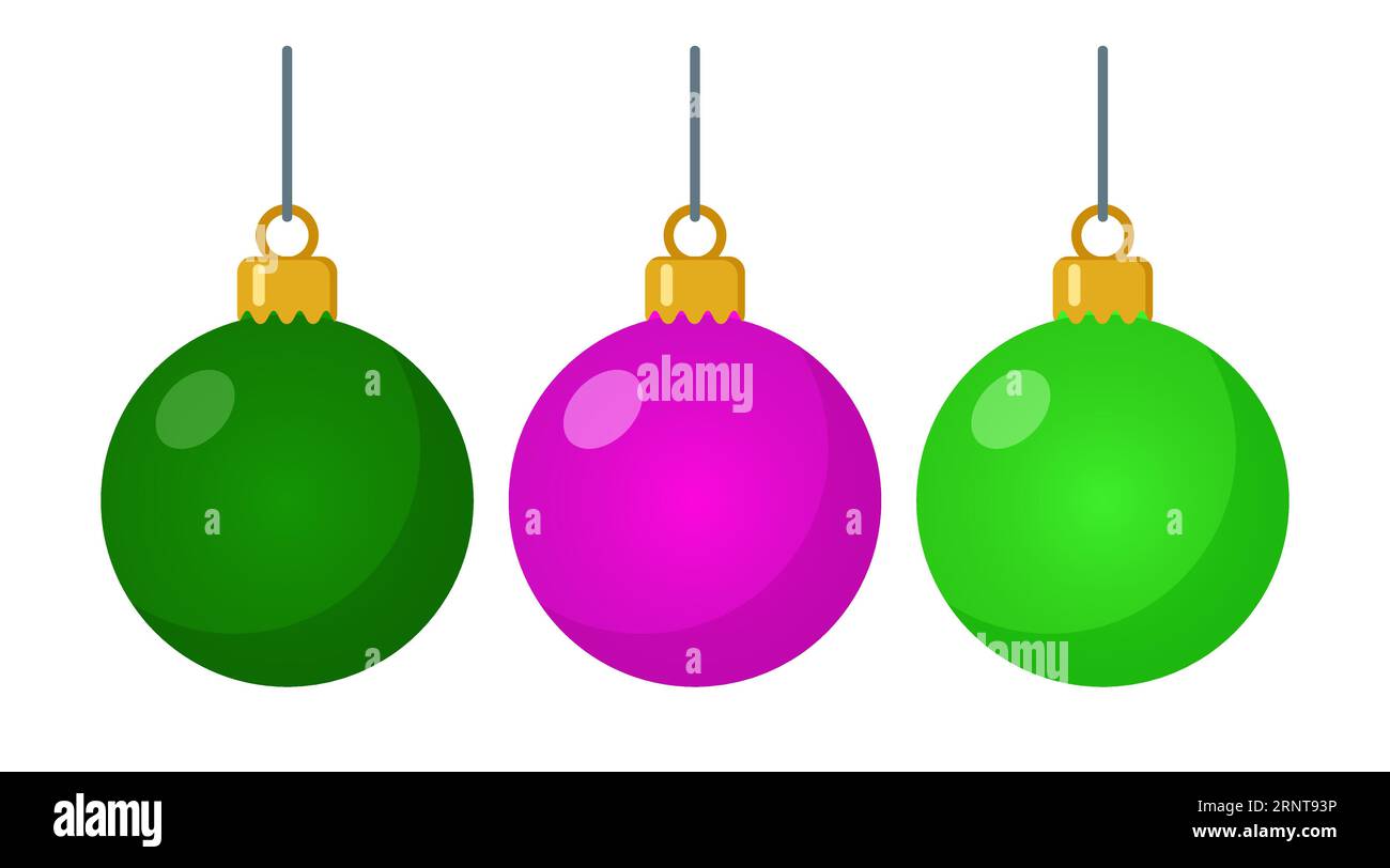 Christmas balls on white background. Christmas Clip Art. Modern baubles ...