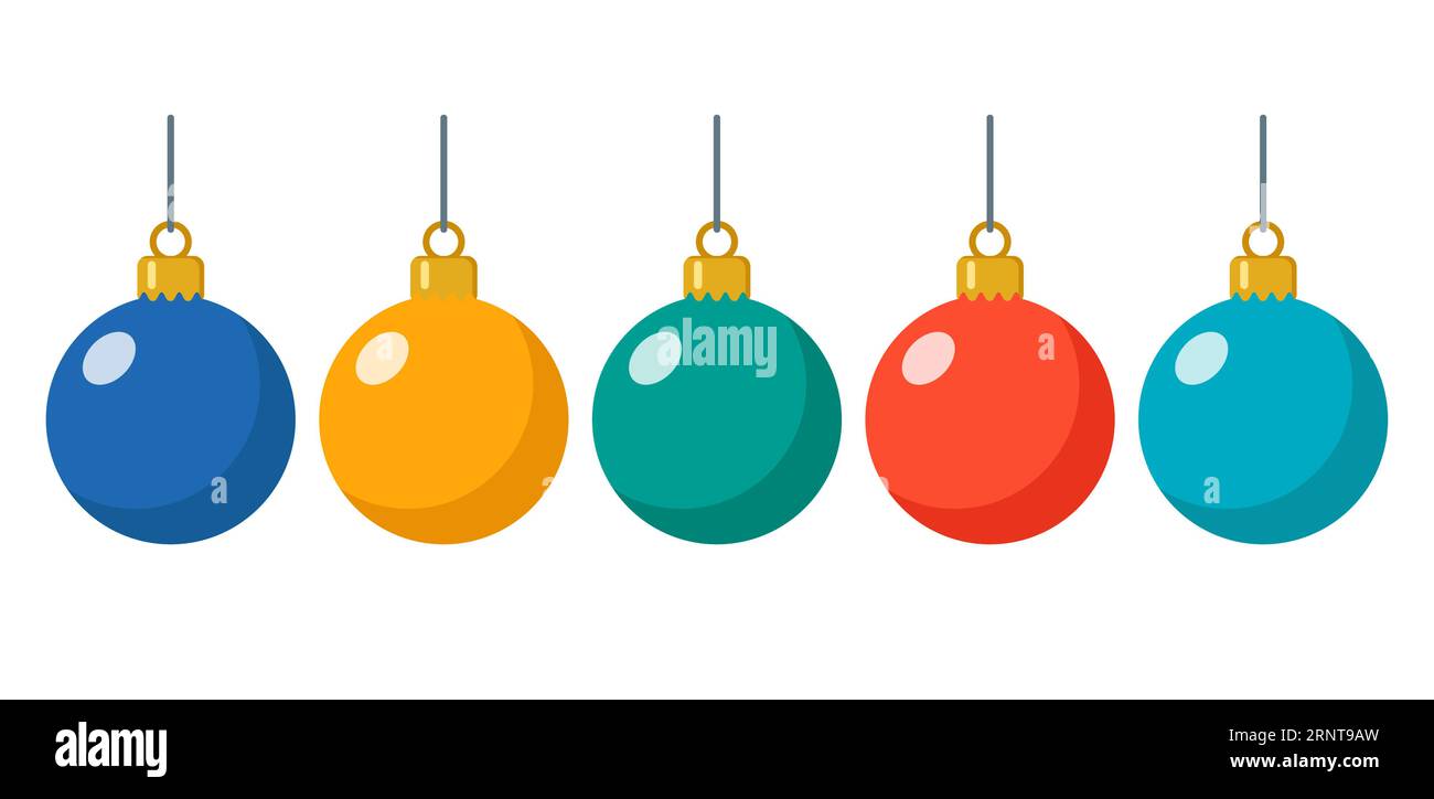 Christmas balls on white background. Christmas Clip Art. Modern baubles ...