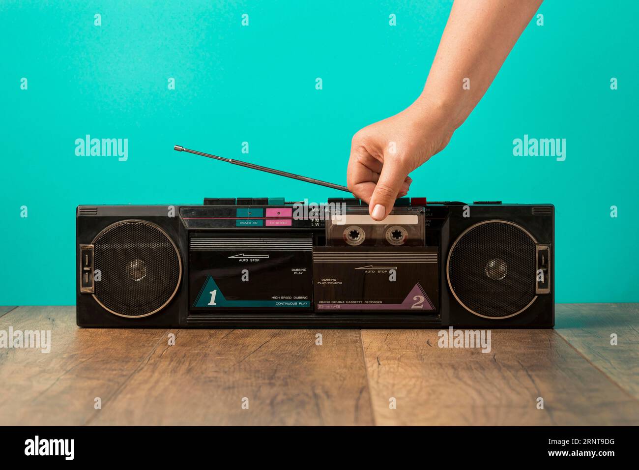 Front view minimalist vintage cassette Stock Photo - Alamy