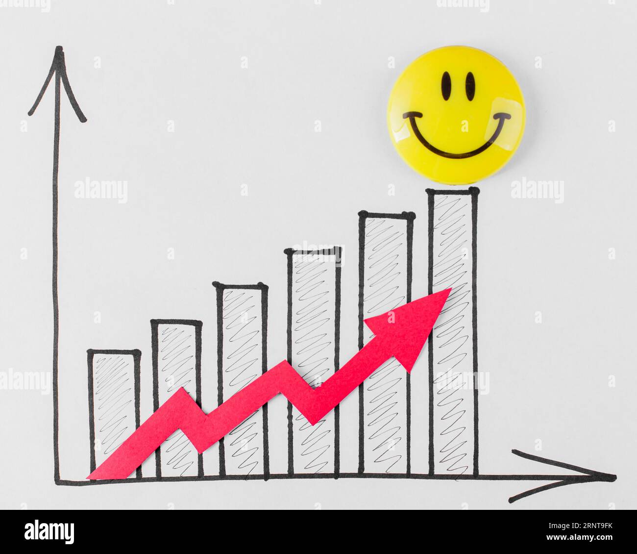 Top view smiley face growth chart Stock Photo - Alamy