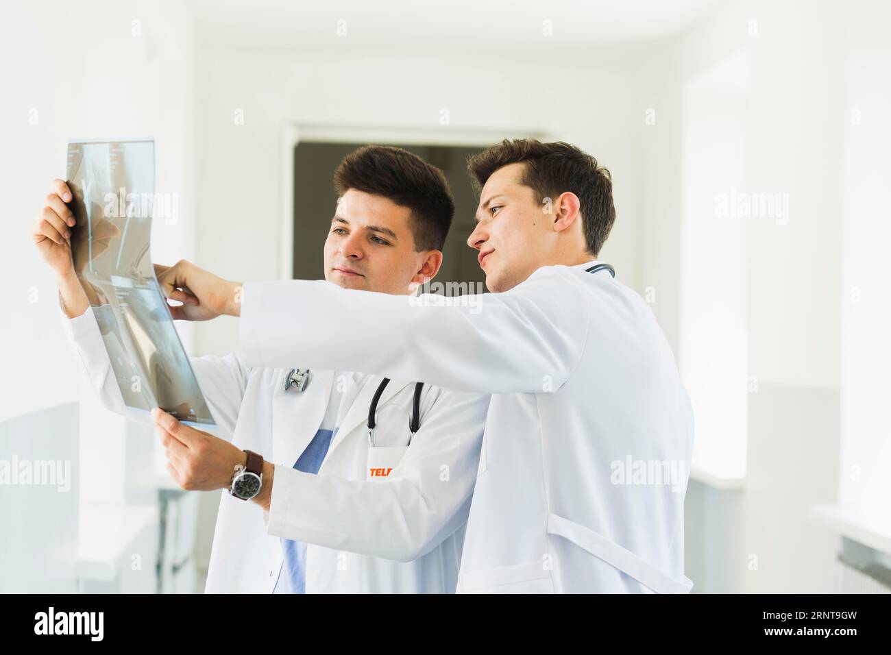 Two doctors lab Stock Photo - Alamy