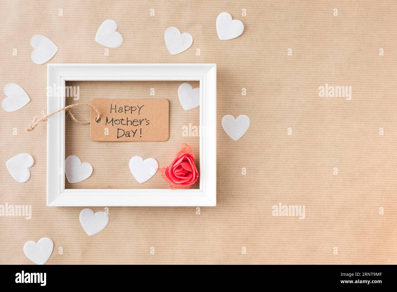 Happy mothers day inscription with frame paper hearts Stock Photo - Alamy