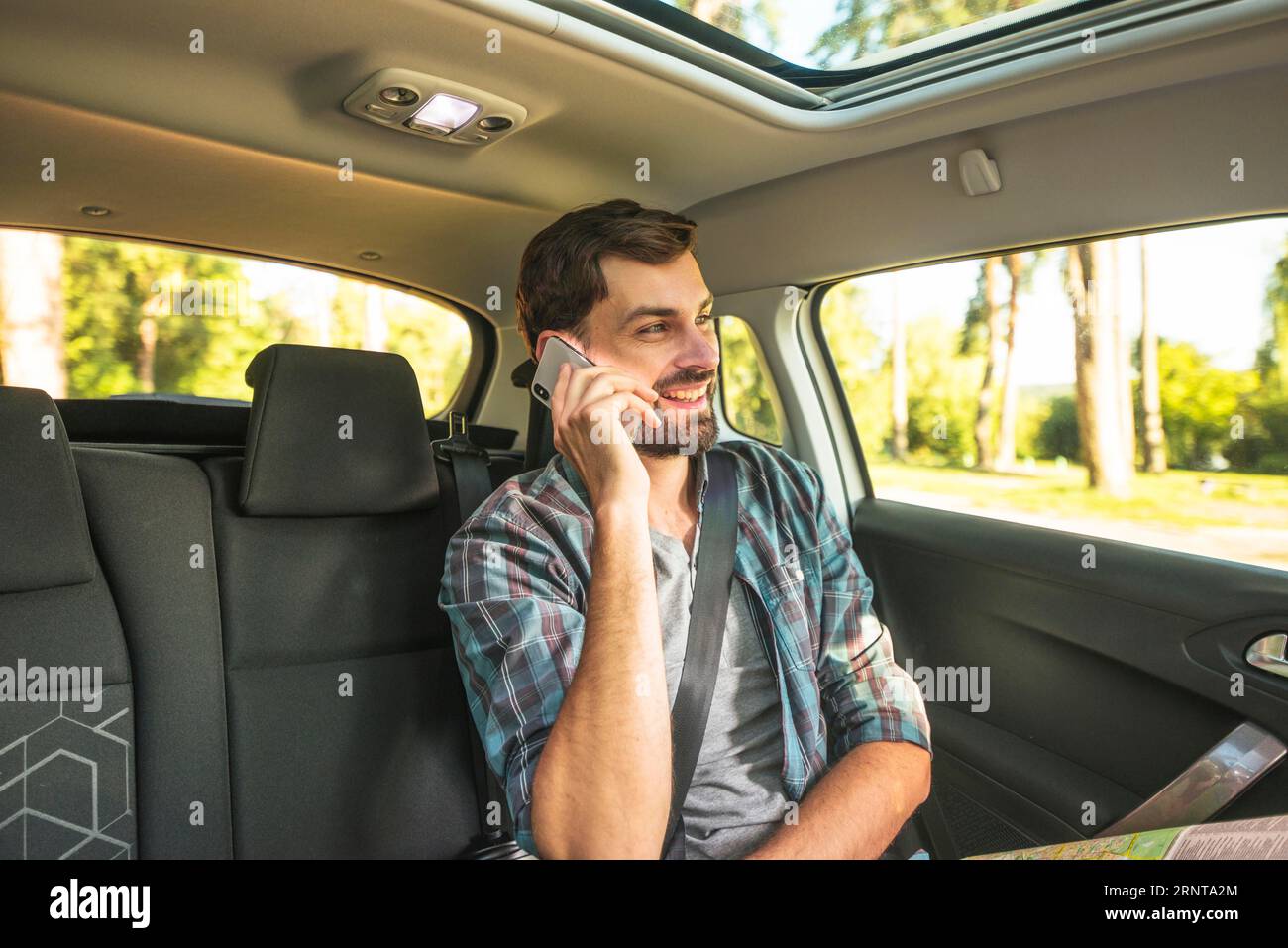 Man car trip Stock Photo - Alamy