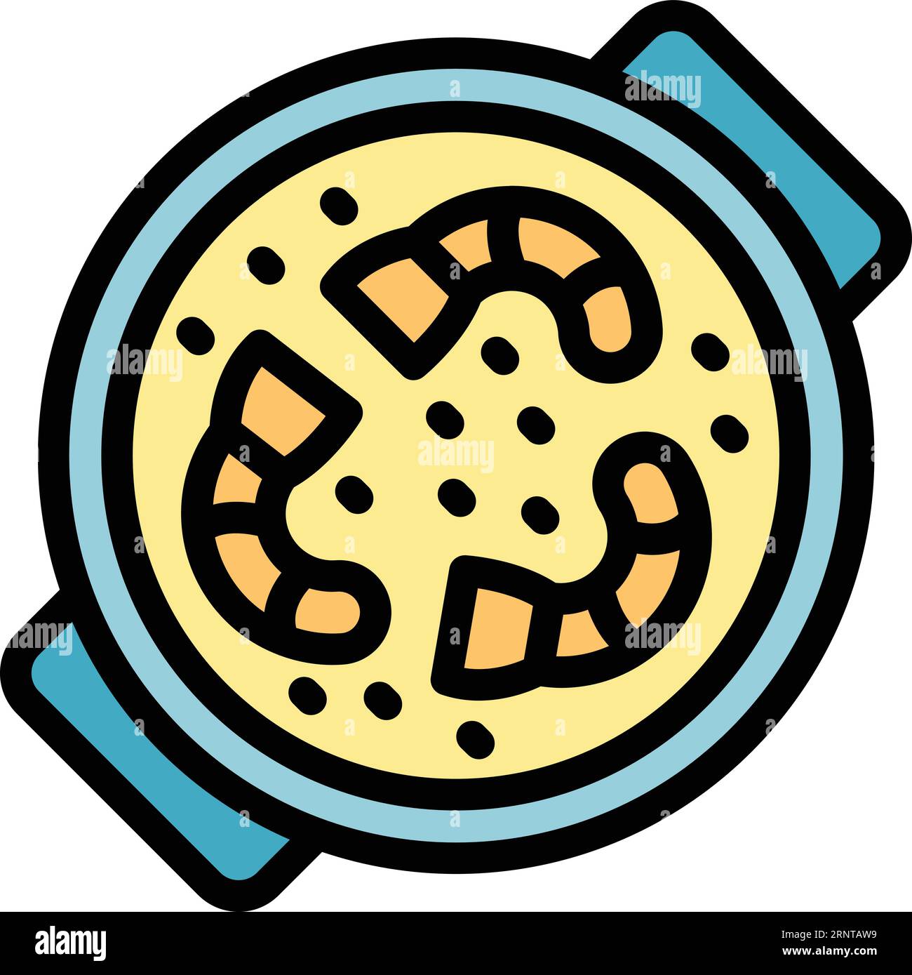 Shrimp food icon outline vector. Cod tart. Dish fish color flat Stock ...