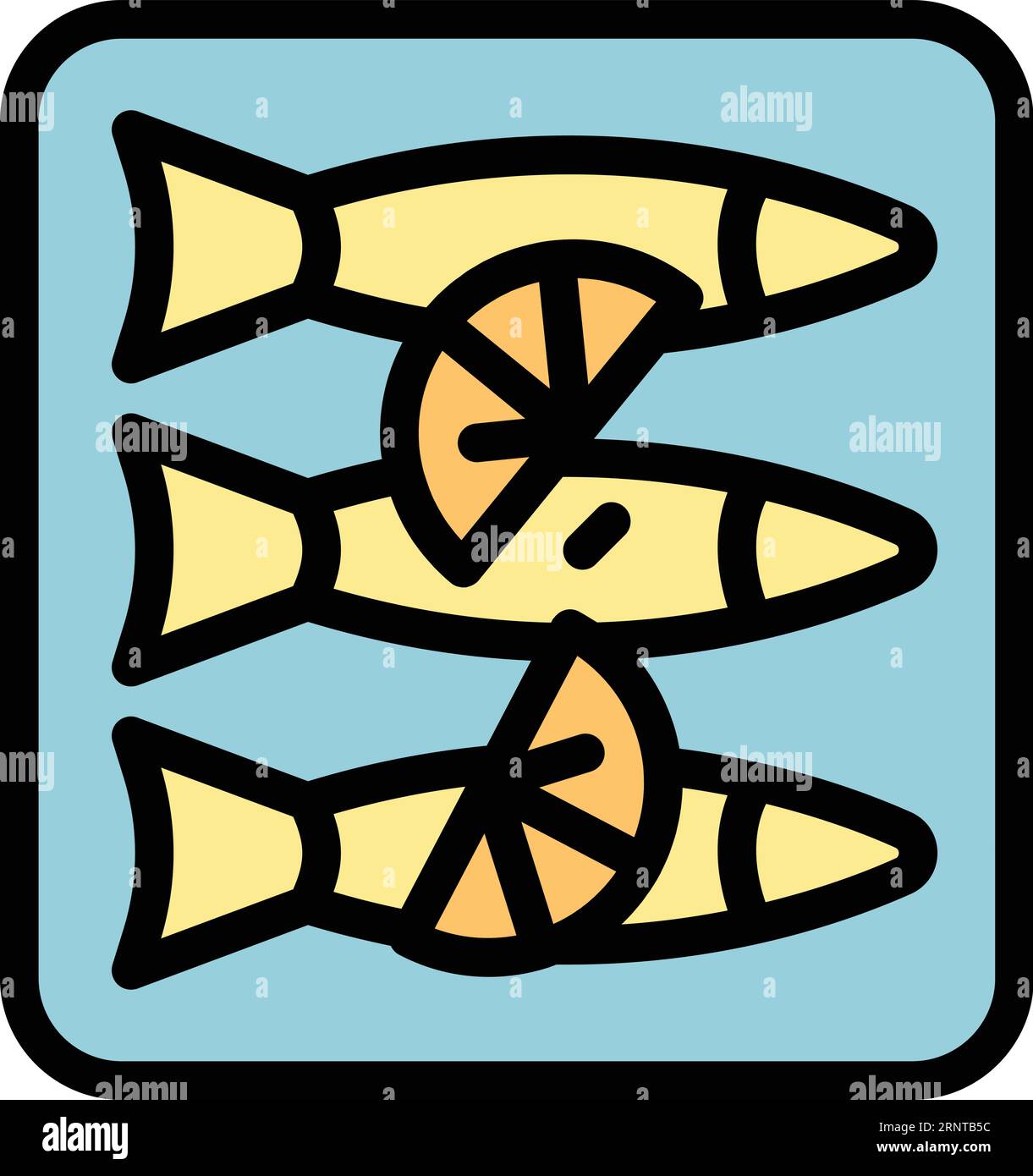 Fried fish icon outline vector. Food cuisine. Tart meal color flat ... Fried fish icon outline vector. Food cuisine. Tart meal color flat ...