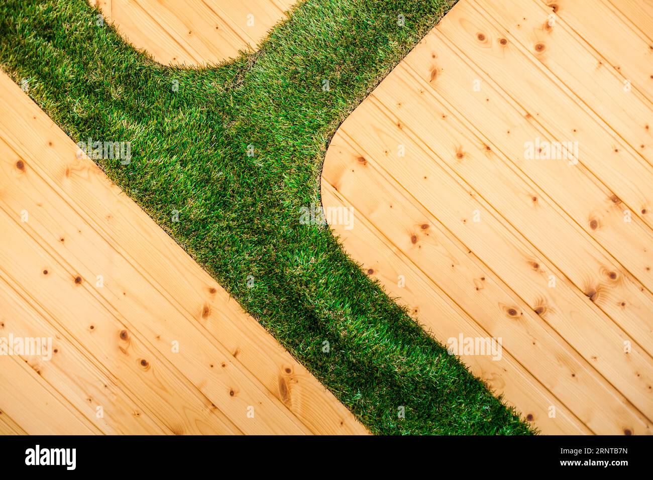 Surface with planks grass Stock Photo - Alamy