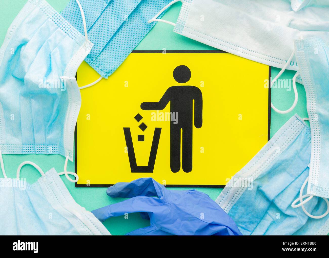 Throwing bin symbol medical masks Stock Photo - Alamy