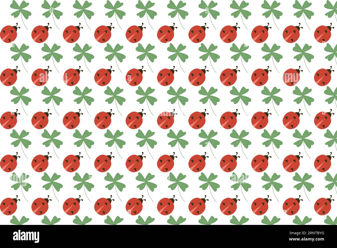 cute red ladybug vector pattern and clover leaf Stock Vector Image & Art - Alamy