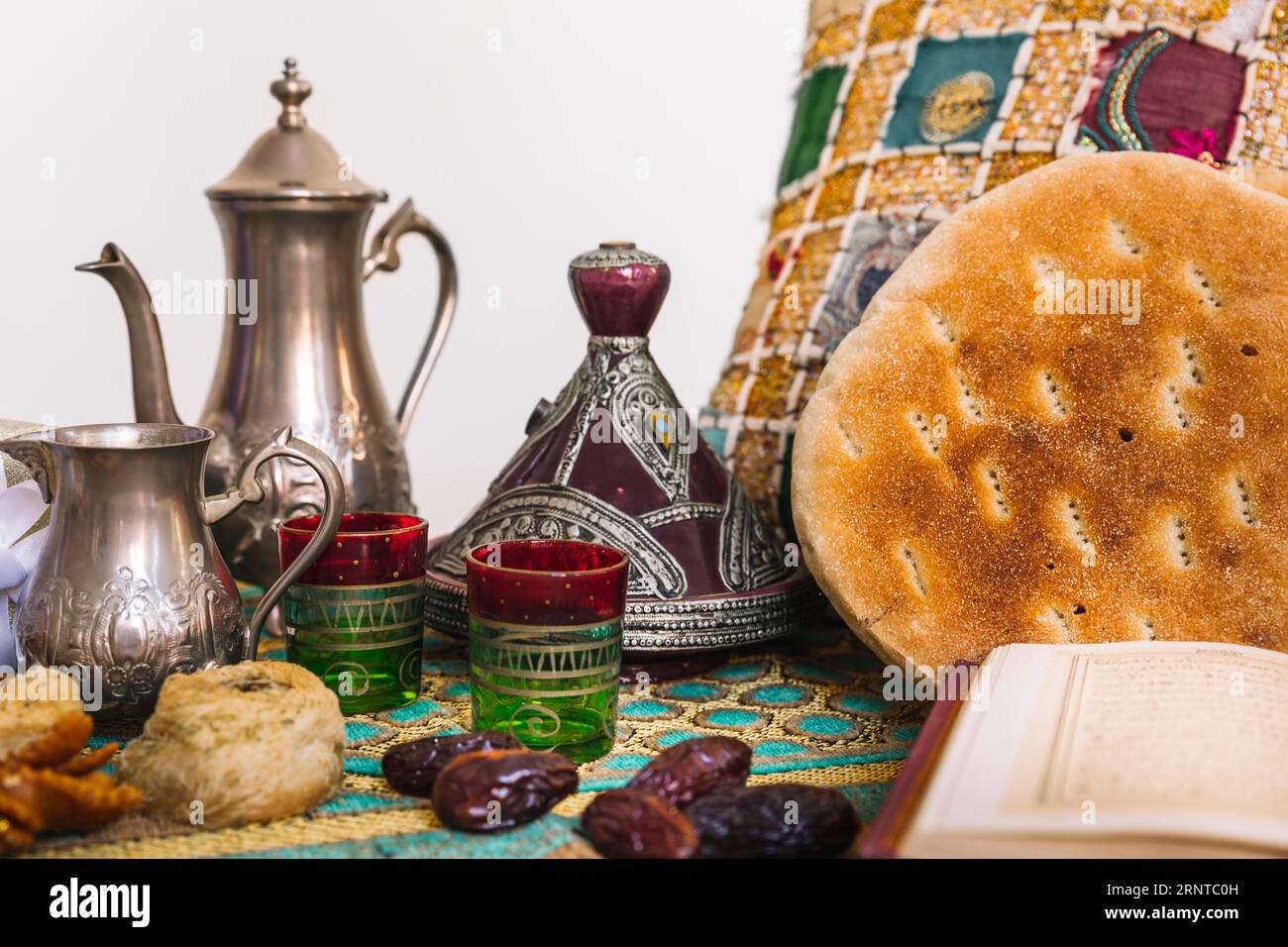 Arabian food composition ramadan with tea Stock Photo - Alamy