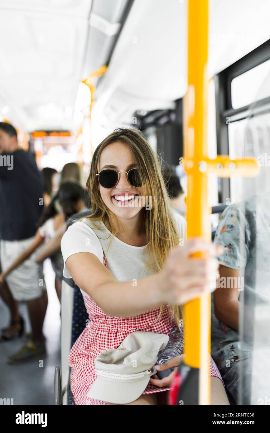 Young girl bus Stock Photo - Alamy