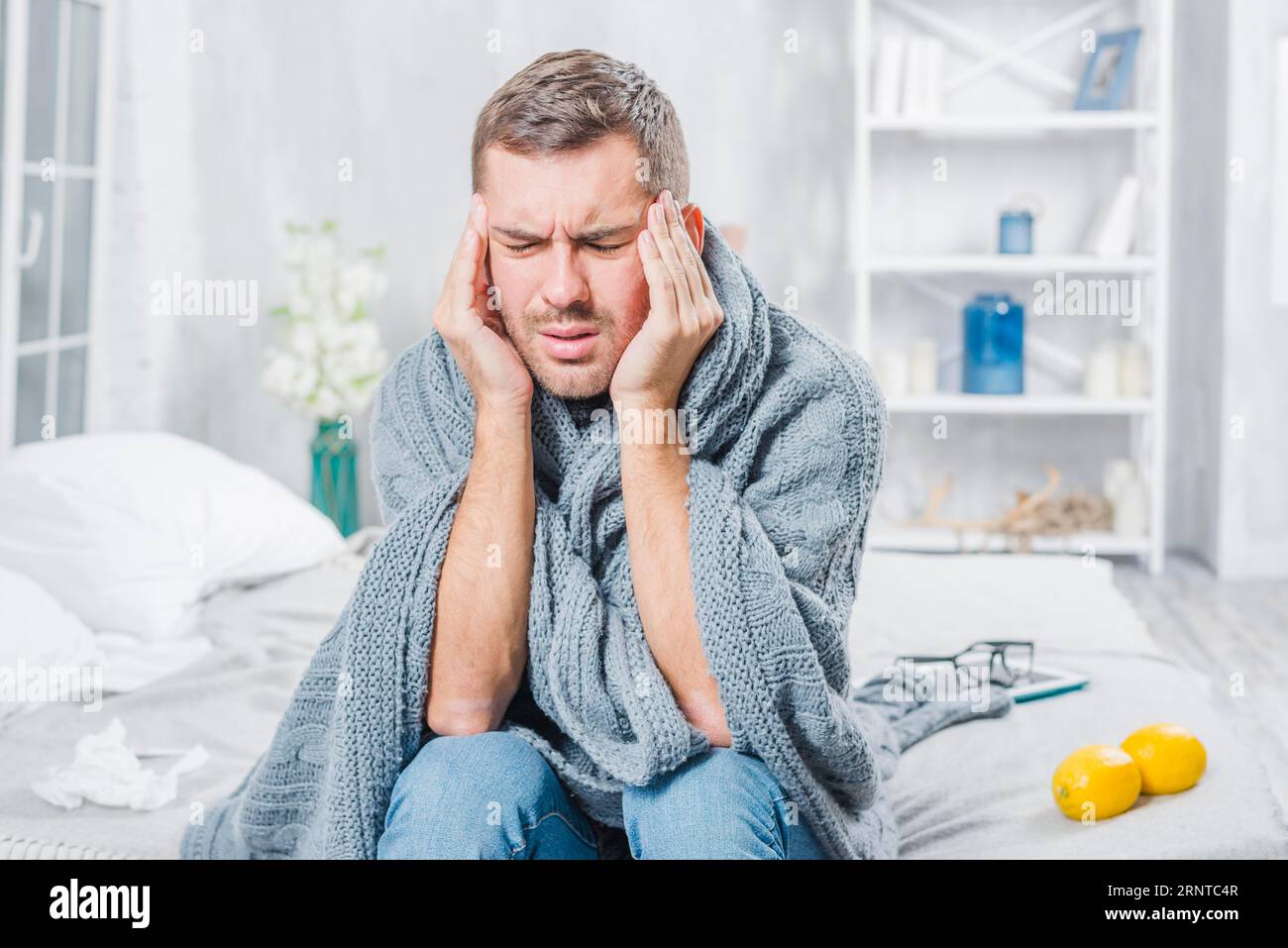 Man suffering from cold flu hi-res stock photography and images - Alamy