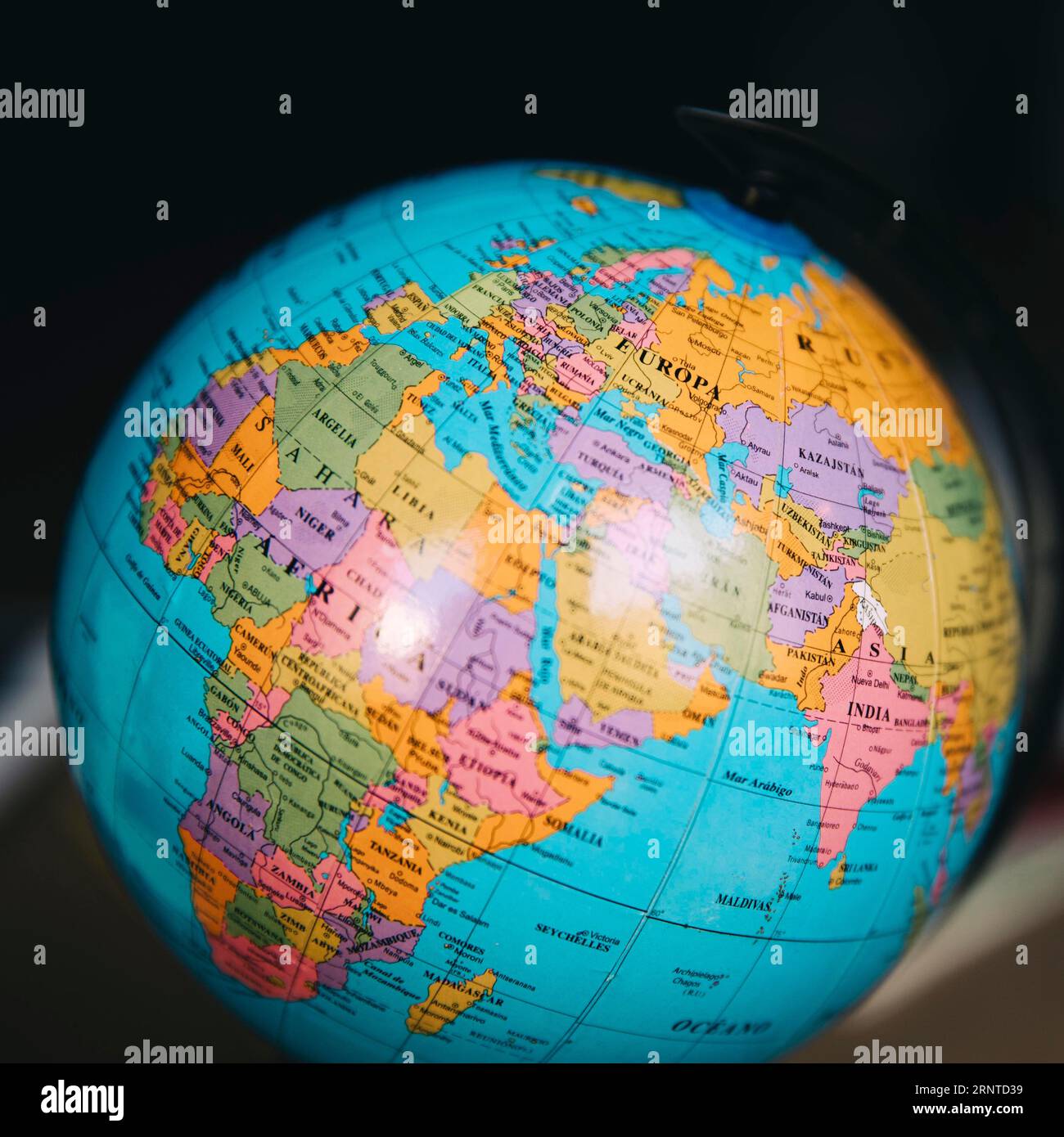 Close up world globe Stock Photo - Alamy