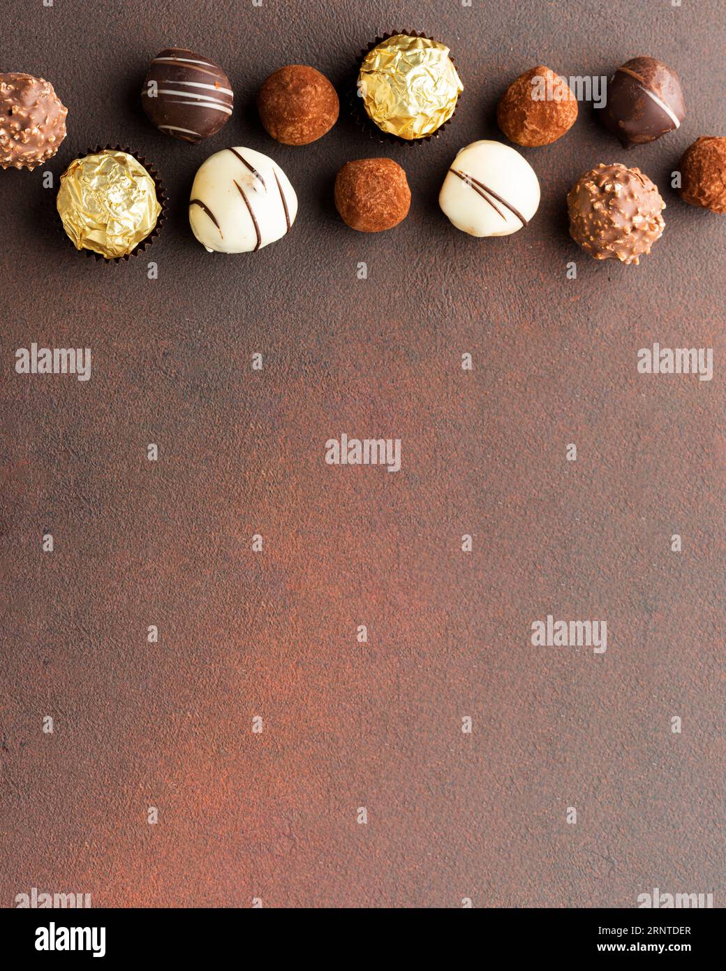 Delicious chocolate truffles copy space Stock Photo - Alamy