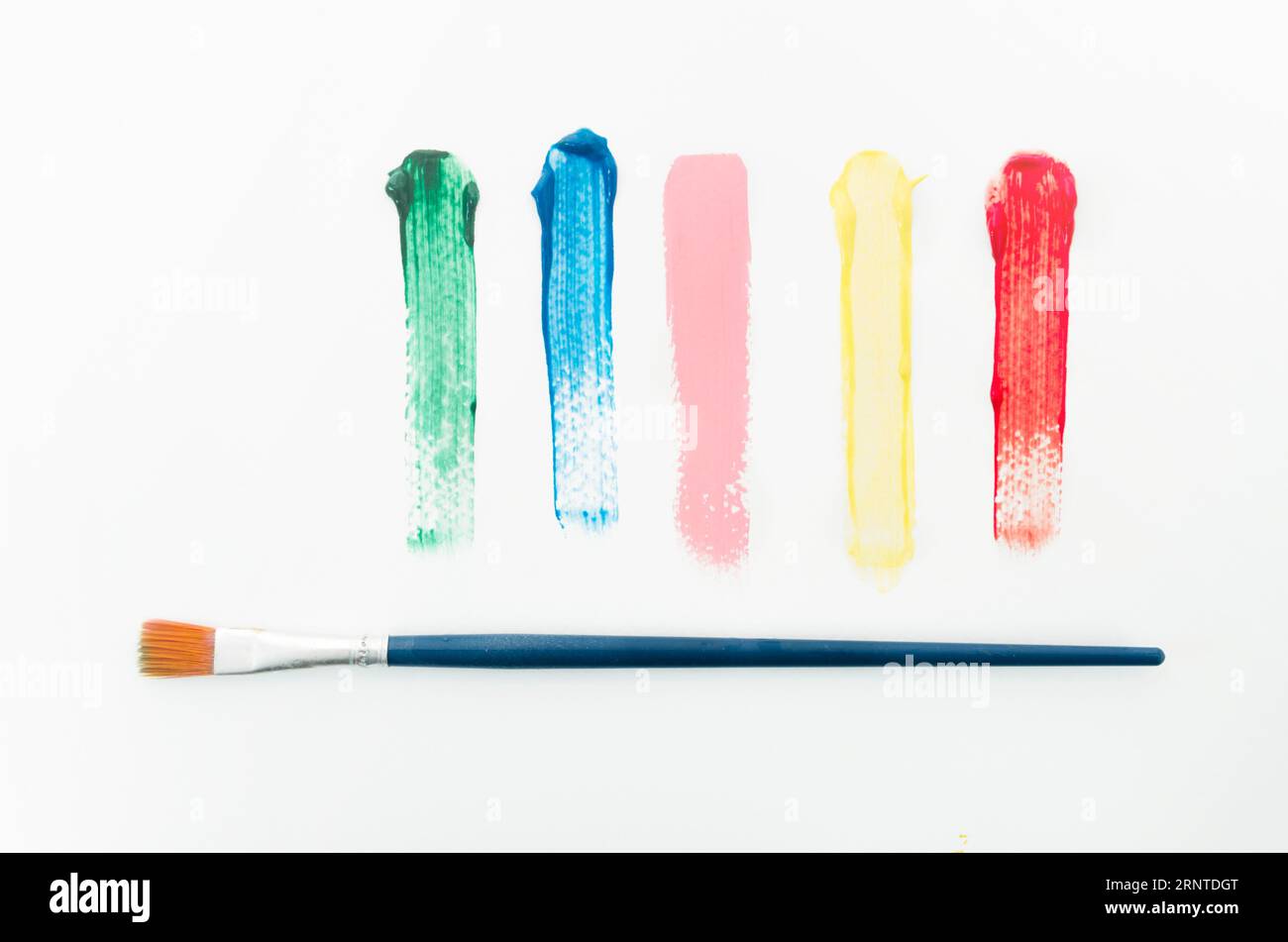 Different colored strokes brush Stock Photo - Alamy