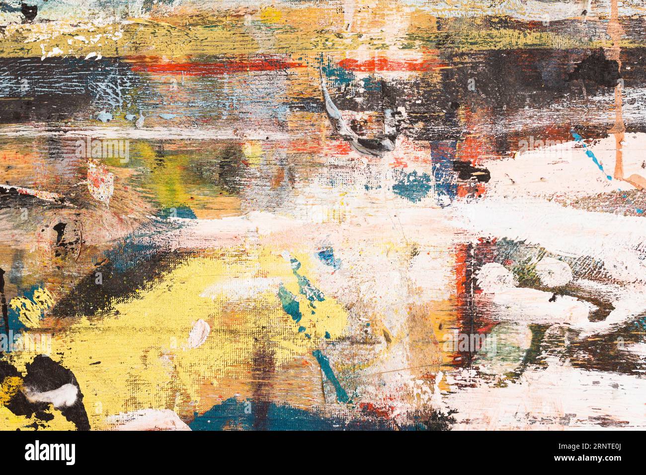 Elevated view messy colorful abstract brushstroke textured Stock Photo ...