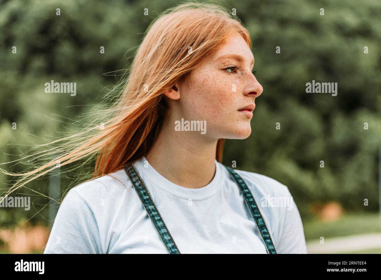Portrait of young teen freckled ginger girl Stock Photo - Alamy
