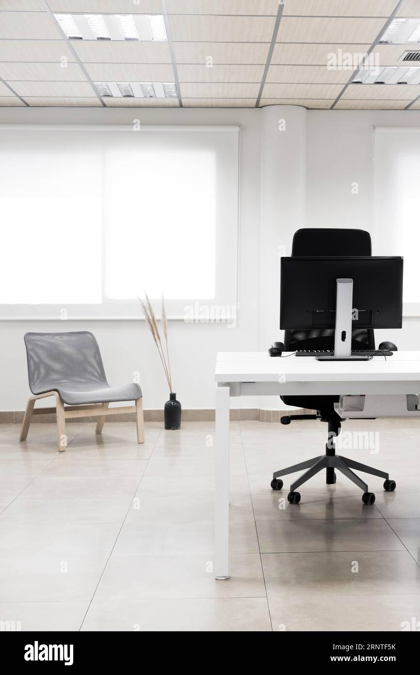Office desk with computer arrangement Stock Photo - Alamy