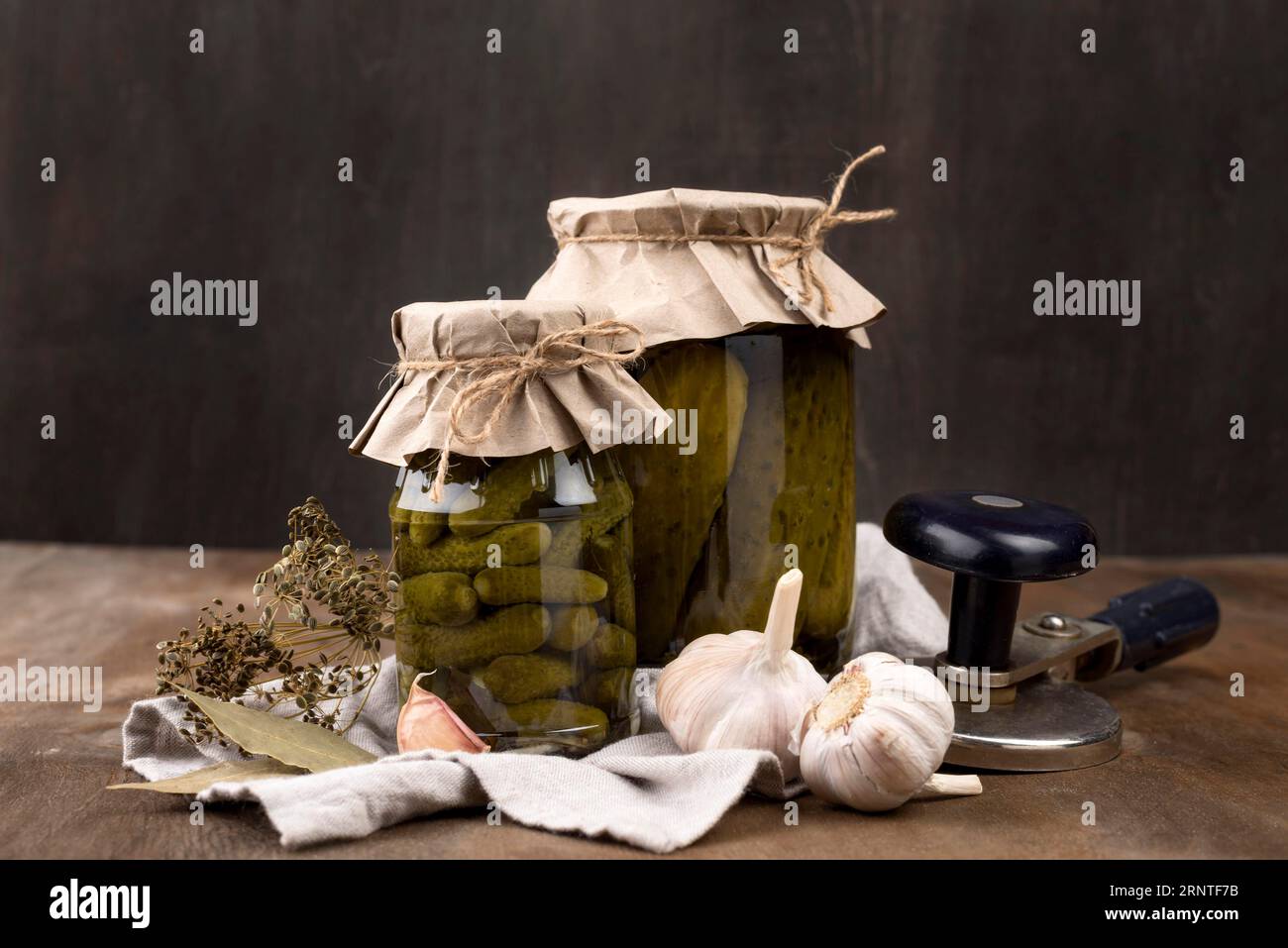 Pickle jars arrangement Stock Photo - Alamy
