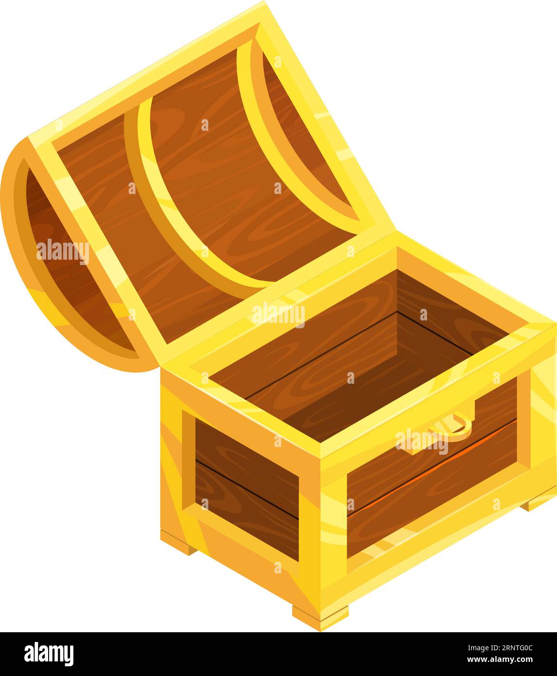 Open treasure chest isometric icon. Cartoon wooden container Stock Vector Image & Art - Alamy