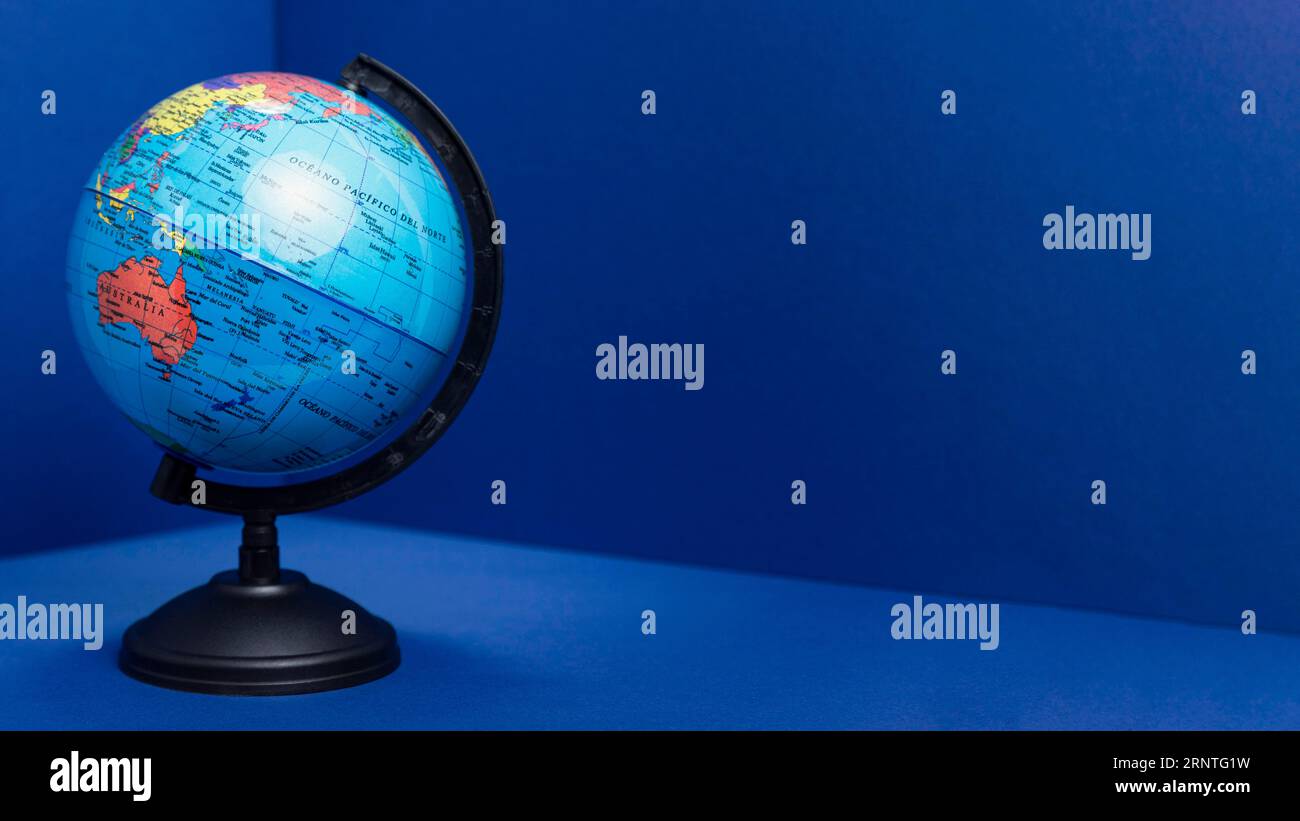 Front view earth globe with copy space Stock Photo - Alamy