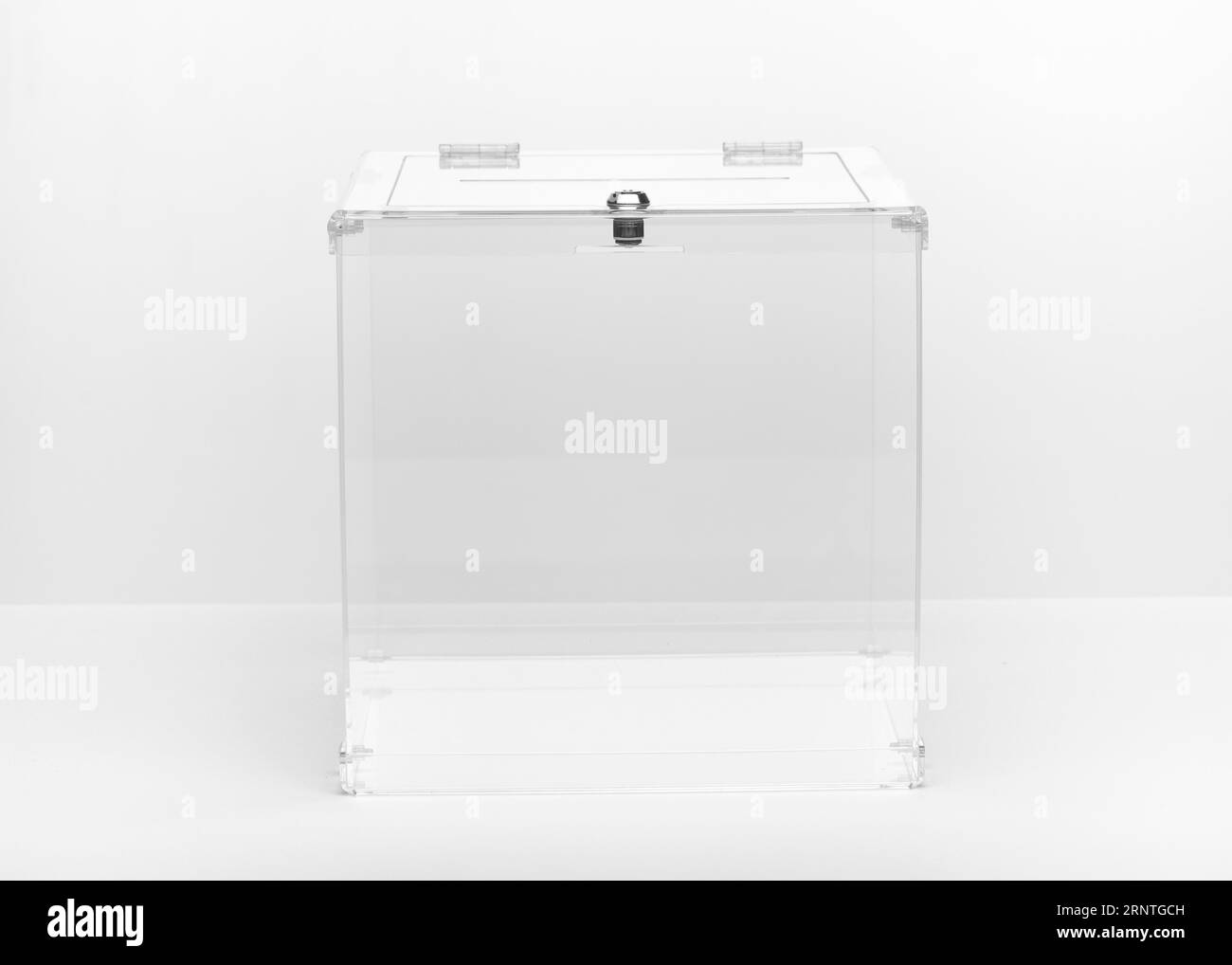 Front view transparent ballot box Stock Photo - Alamy
