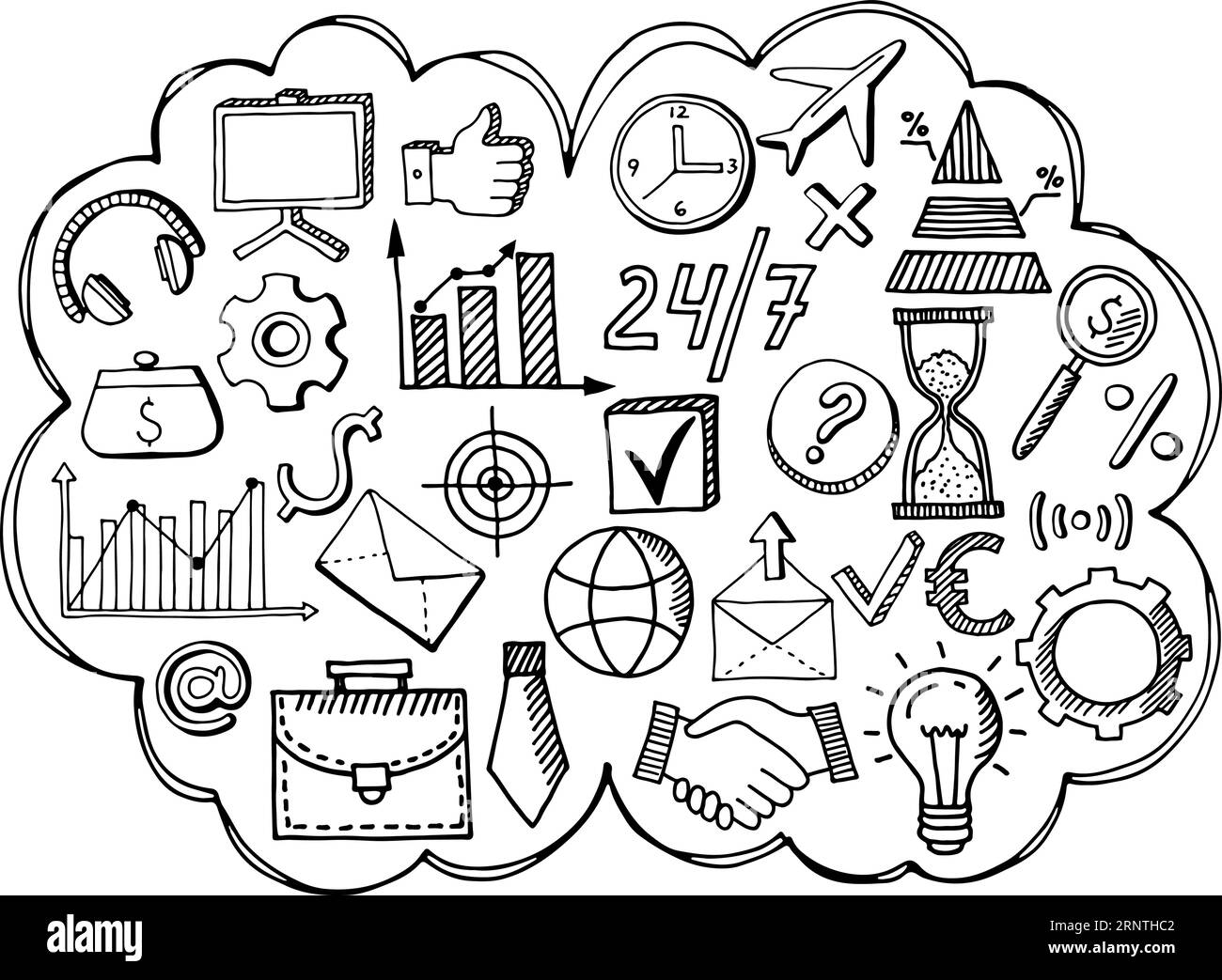 Business work doodle cloud. Creative industry icons Stock Vector Image ...
