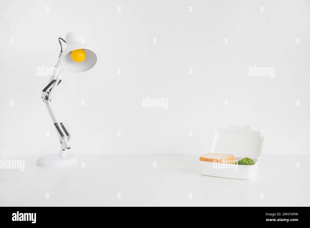 White desk lamp lunch box Stock Photo - Alamy