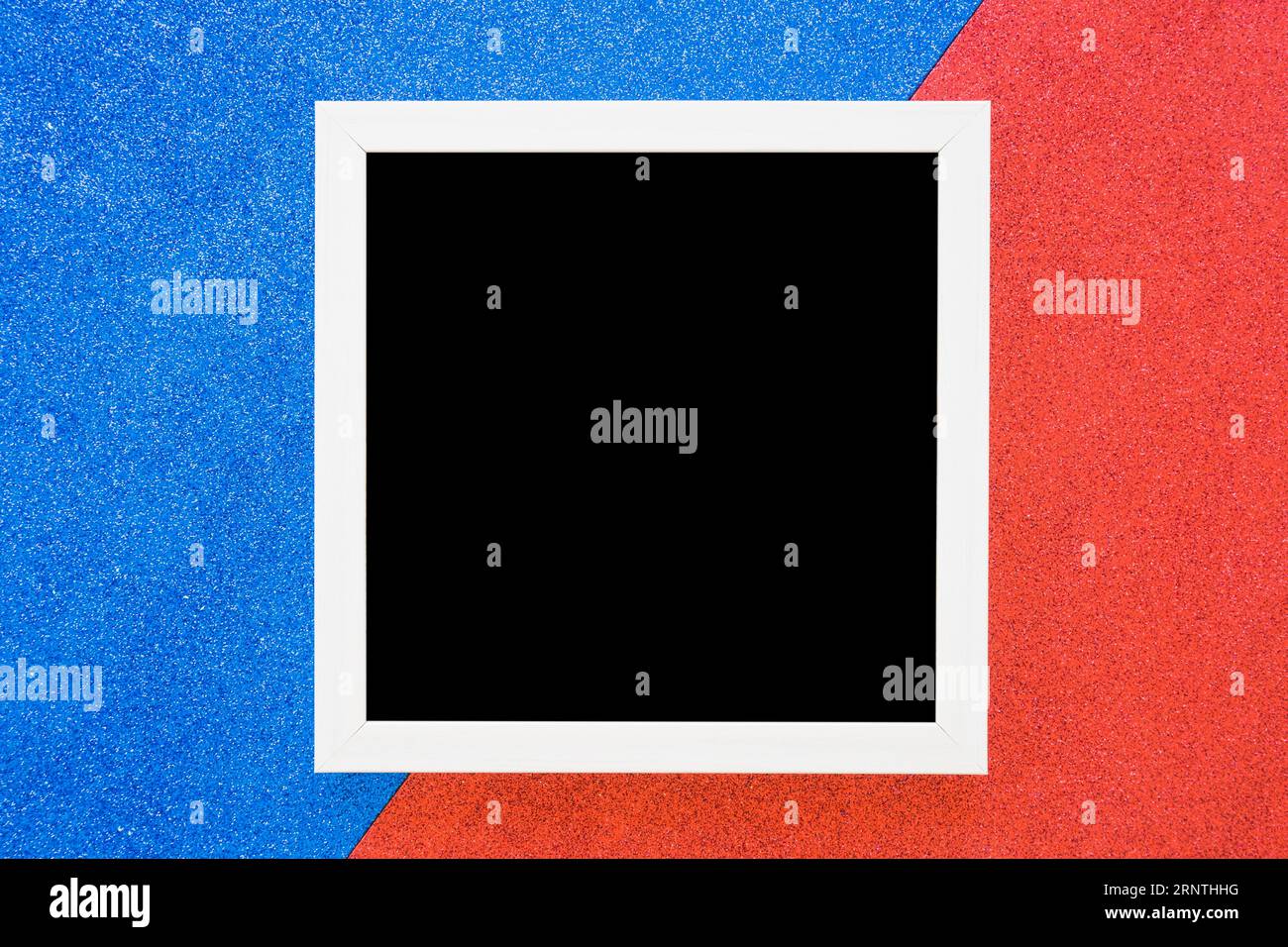 White border frame dual blue red background Stock Photo - Alamy